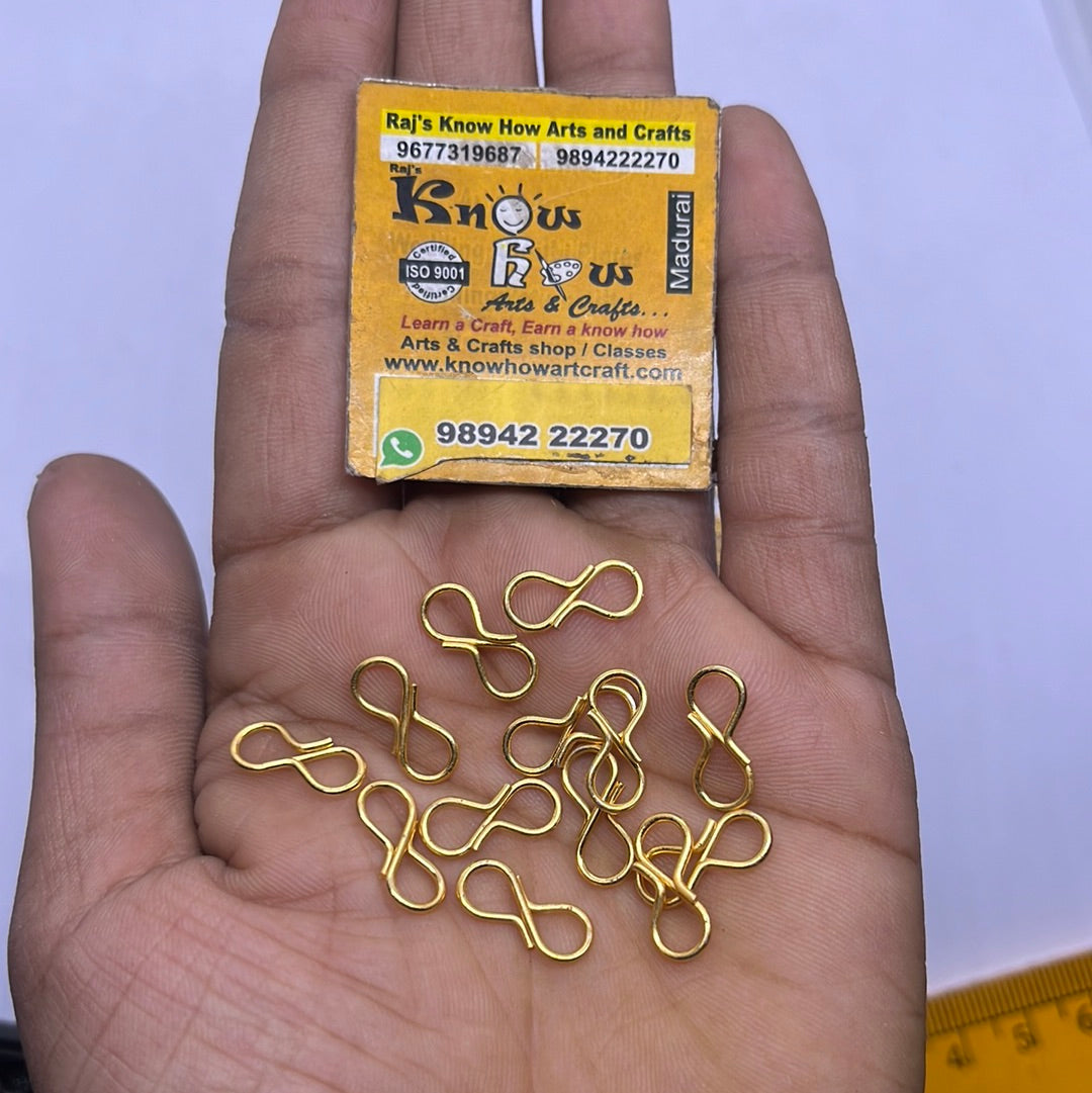 gold S Hook clasp plain 5pc in a pack – KnowHowArtCraft