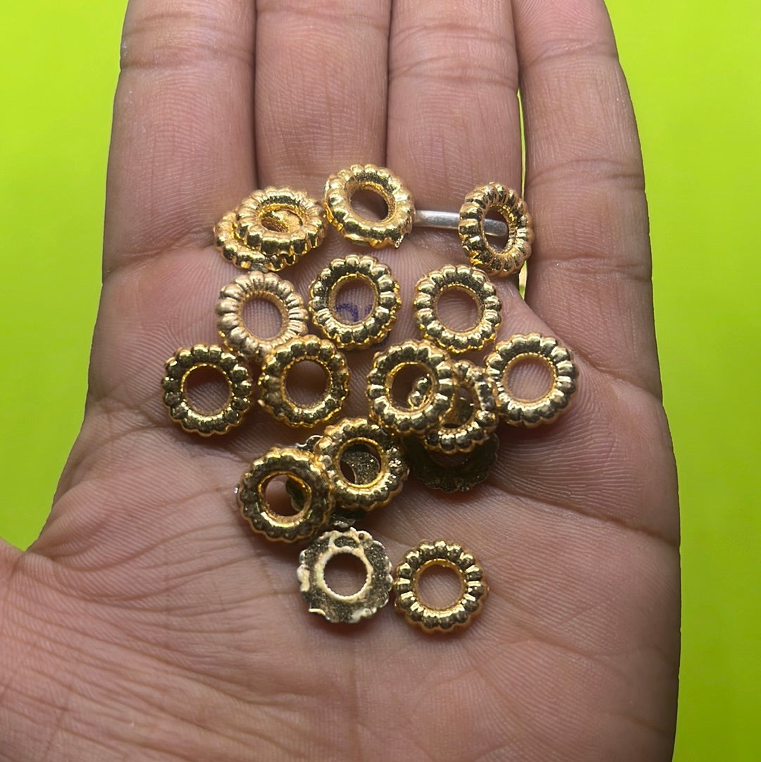 Flat gold Chakri beads-10g in a pack – KnowHowArtCraft