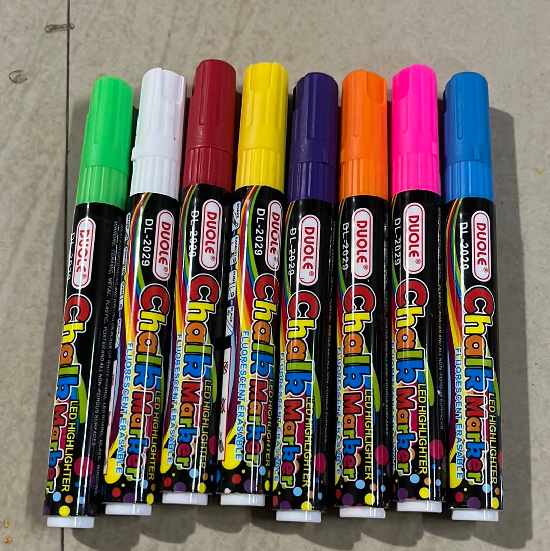 Chalk marker led highlighter fluorescent erasable 8 colors ...