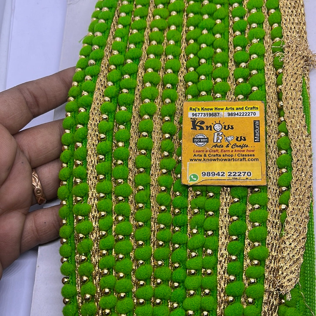 Bright green golden stone lace - 1 meter – KnowHowArtCraft