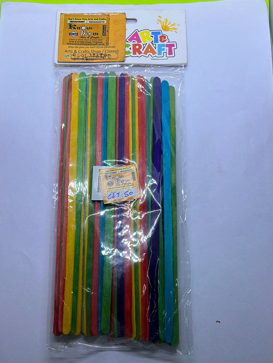 Coloured popsicle stick big – KnowHowArtCraft