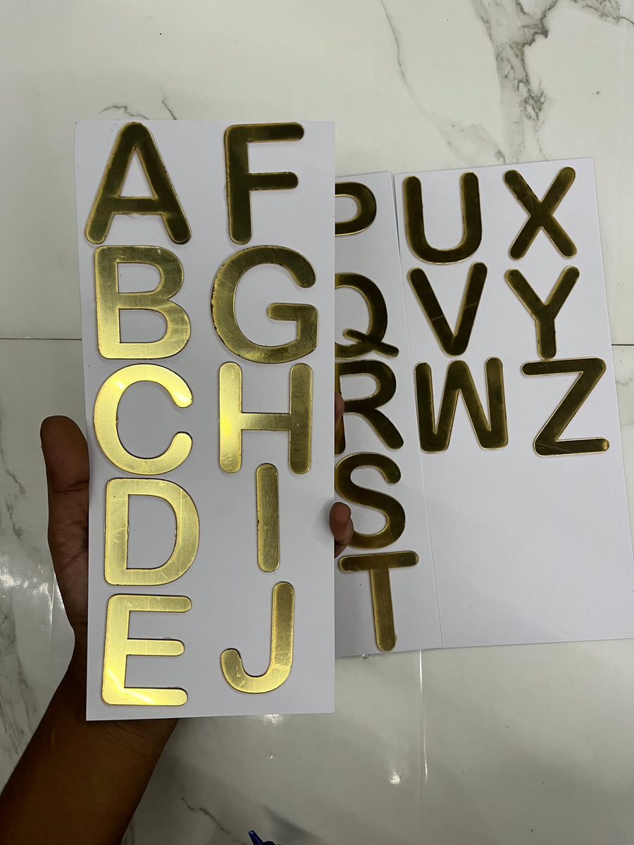 2 inch acrylic alphabet sticker type-ABCD set – KnowHowArtCraft