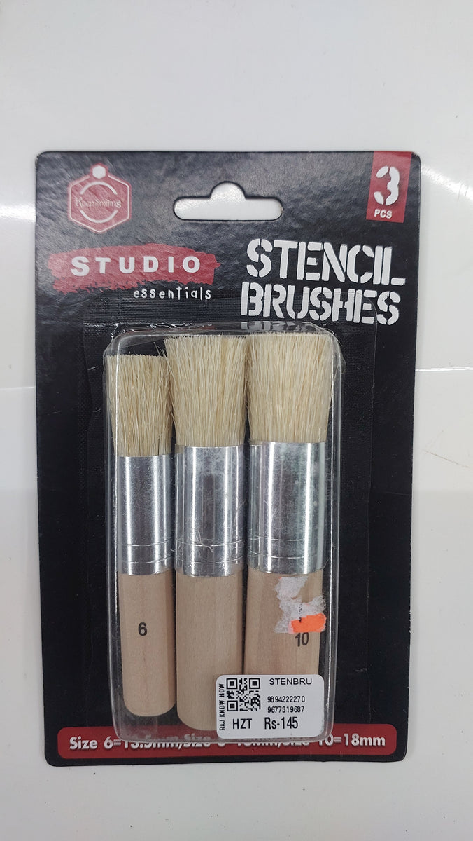 Stencil brushes set of 3-studio essential – KnowHowArtCraft