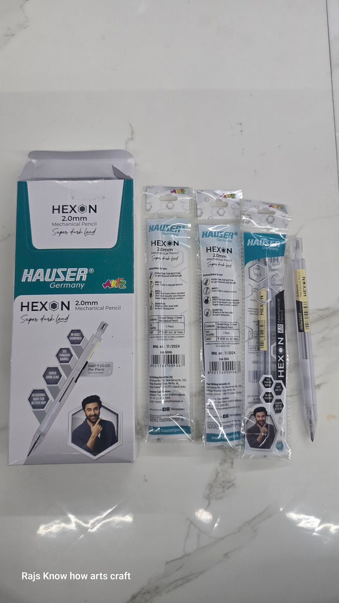 Hauser hexagon Mechanical pencils 2.0mm - 4 pencil – KnowHowArtCraft