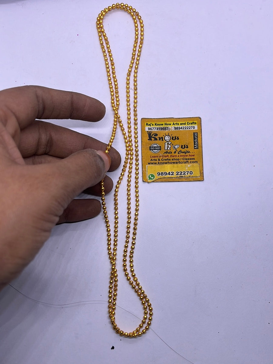 Round ball beads gold chain – KnowHowArtCraft