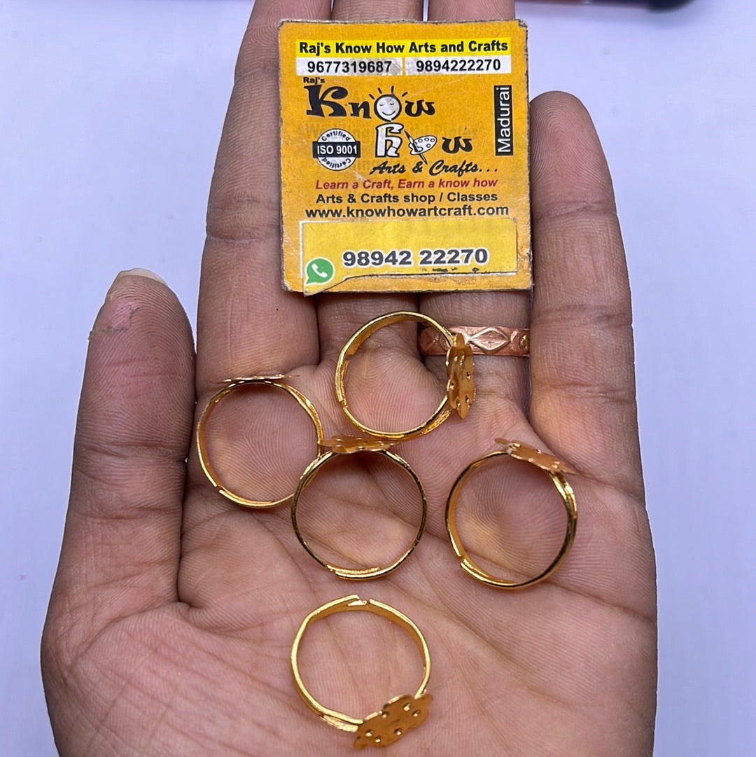 Gold Finger ring base 5pc in a pack – KnowHowArtCraft