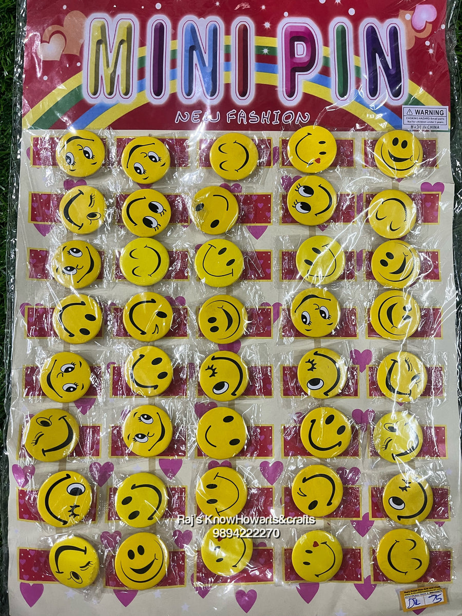 Smiley Batch small pin-35pcs pack – KnowHowArtCraft