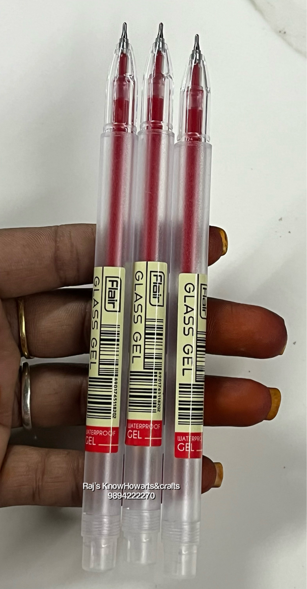 FLAIR GLASS GEL RED Pen - 5 pc – KnowHowArtCraft