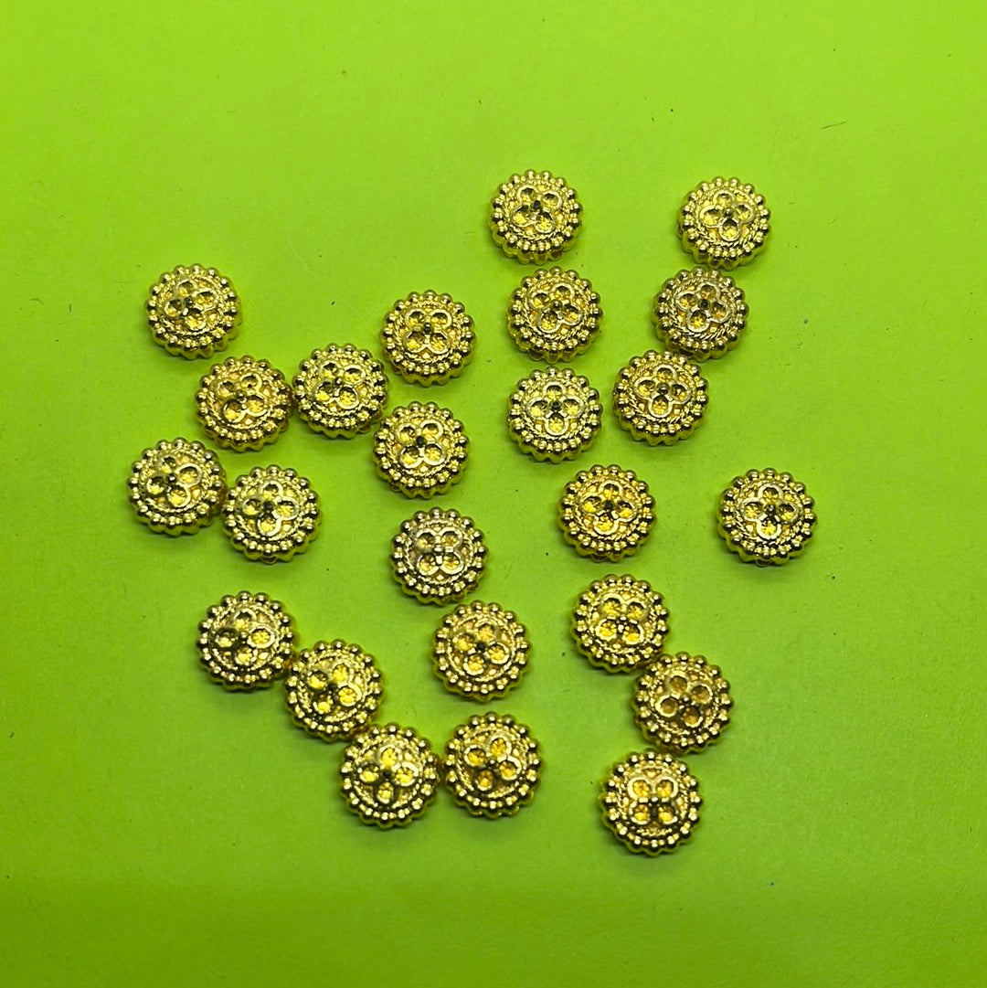 Flat gold Chakri beads-10g in a pack – KnowHowArtCraft