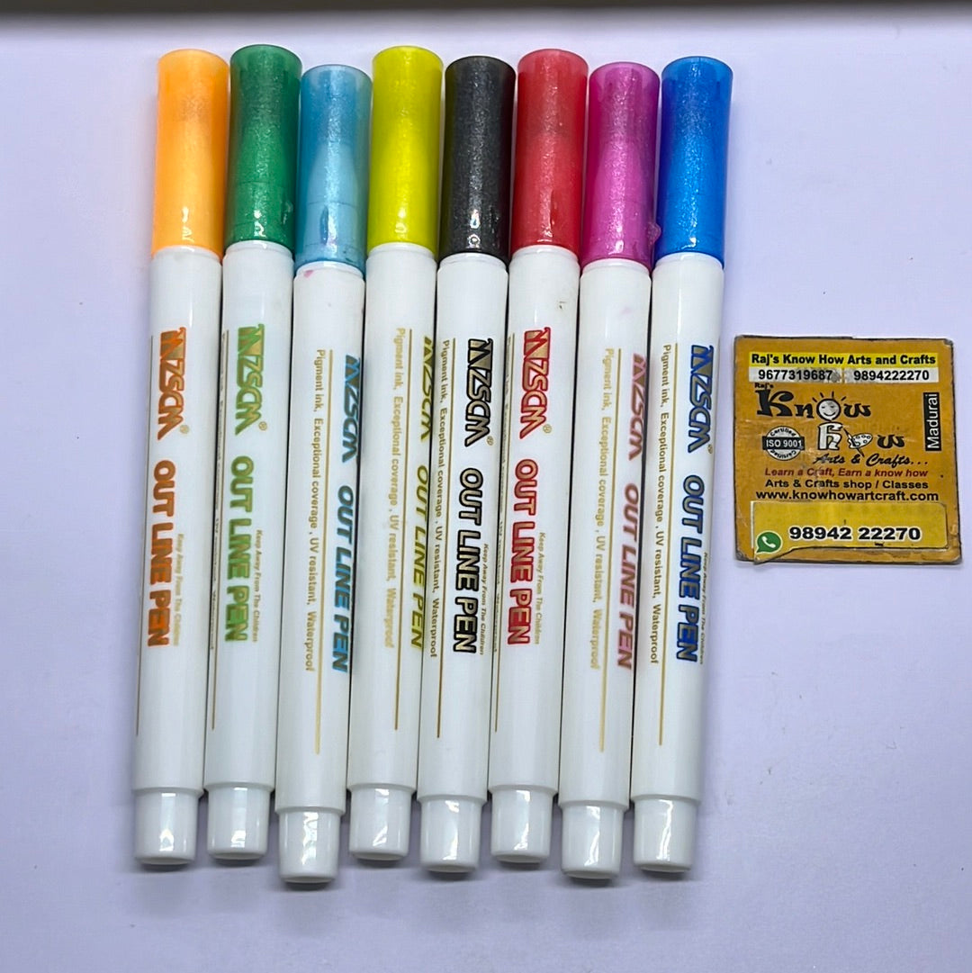 Out line pen 8 colors – KnowHowArtCraft