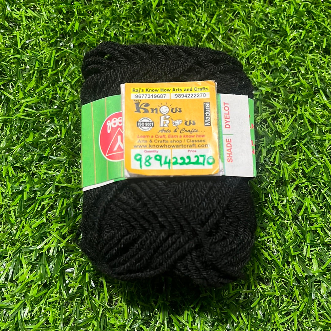 Black Woolen thread – KnowHowArtCraft