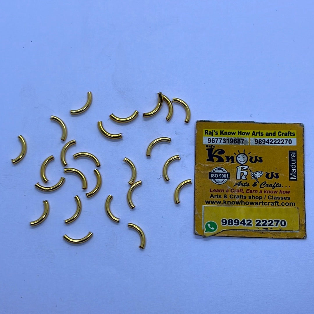 Sterling gold half round frame beads 5pc in a pack – KnowHowArtCraft