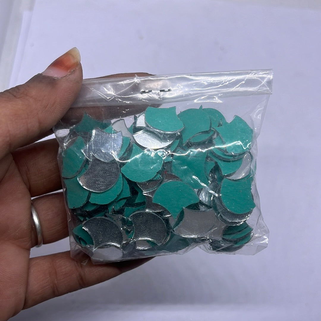 Diya shape Mirror stone 50g in a pack – KnowHowArtCraft