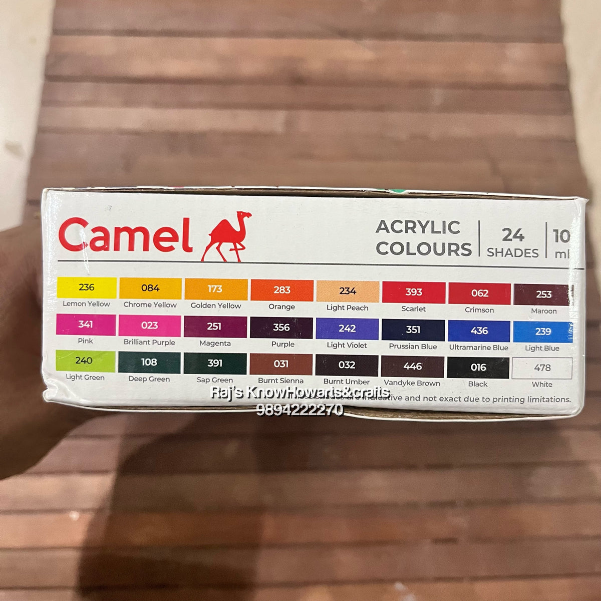 Camel Acrylic Colour 24 shades 10ml-5450 – KnowHowArtCraft