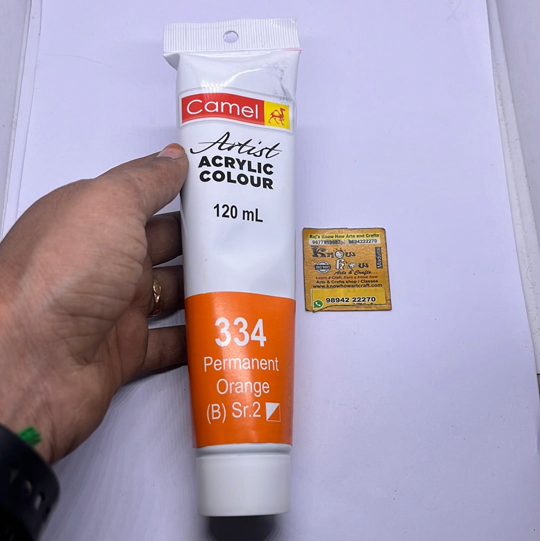 Permanent orange -120ml Camlin Artist range acrylic colours-8901425017 ...
