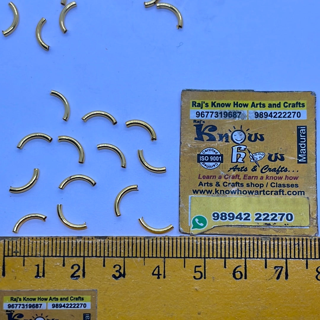 Sterling gold half round frame beads 5pc in a pack – KnowHowArtCraft