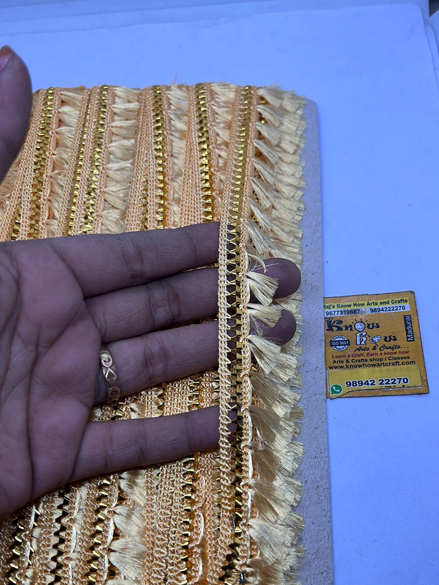 Yellow golden punch lace - 5 metre in a pack – KnowHowArtCraft