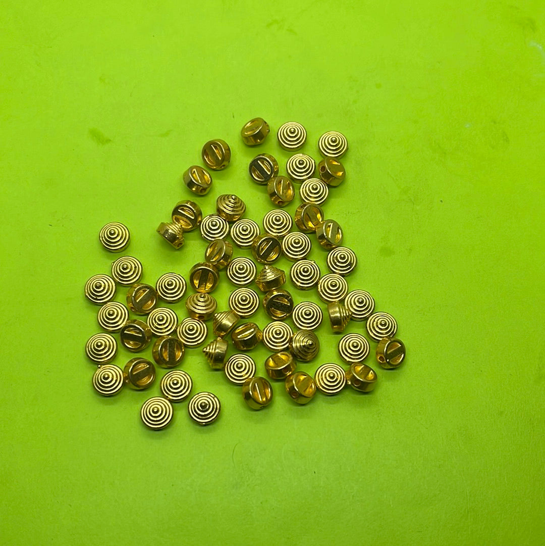 Flat gold Chakri beads-10g in a pack – KnowHowArtCraft
