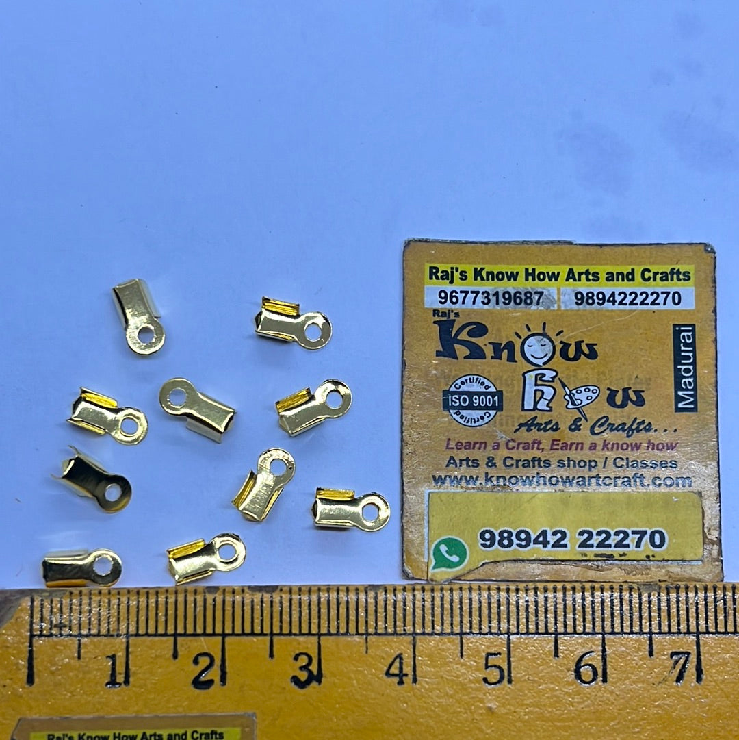 Stainless gold steel fold over crimp clamp clip 10pair in a pack ...