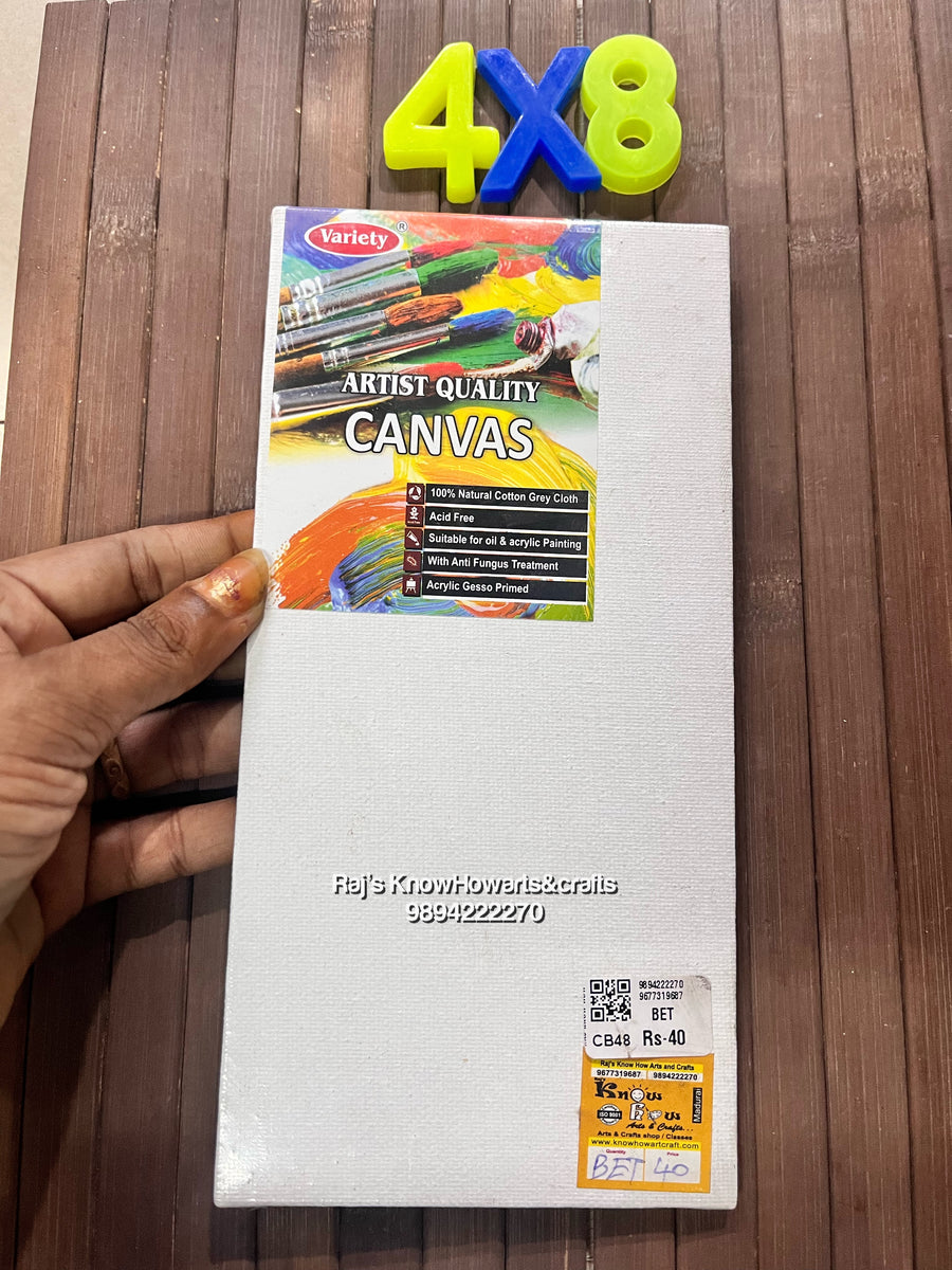 Canvas board 4x8 inch – KnowHowArtCraft