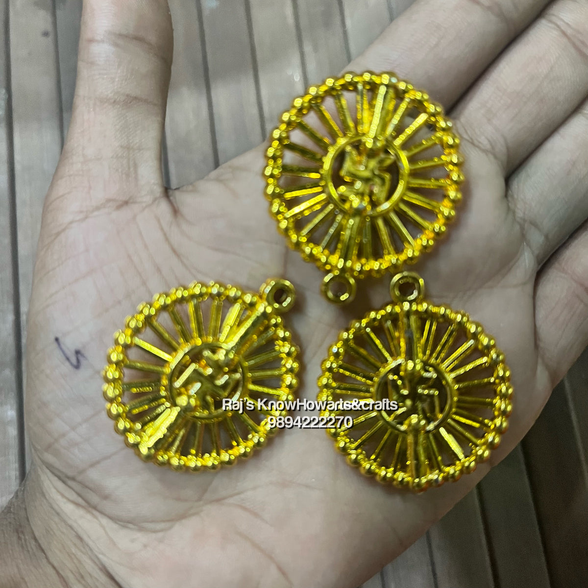 Flat gold Chakri beads-10g in a pack – KnowHowArtCraft