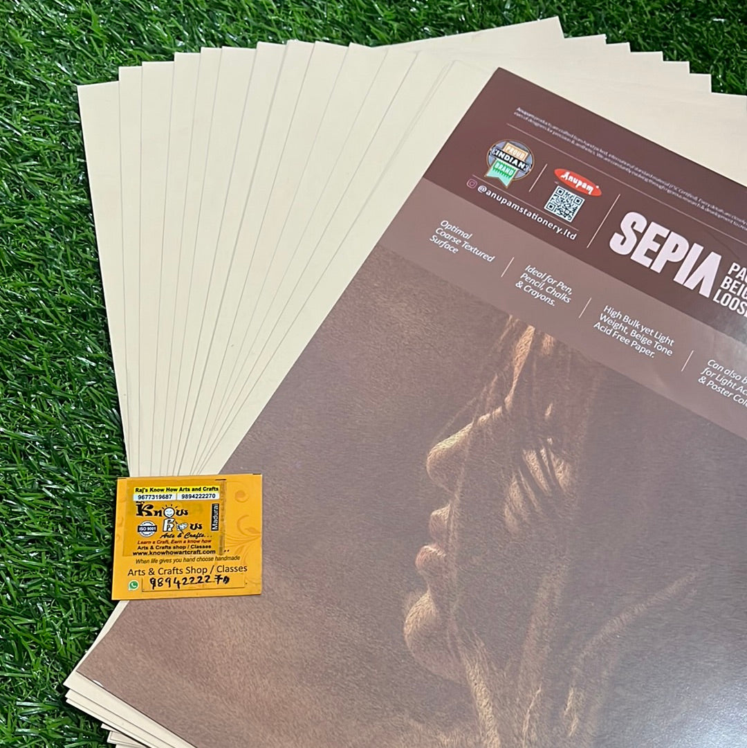 Sepia loose sheets 10 sheets A4 size paper – KnowHowArtCraft