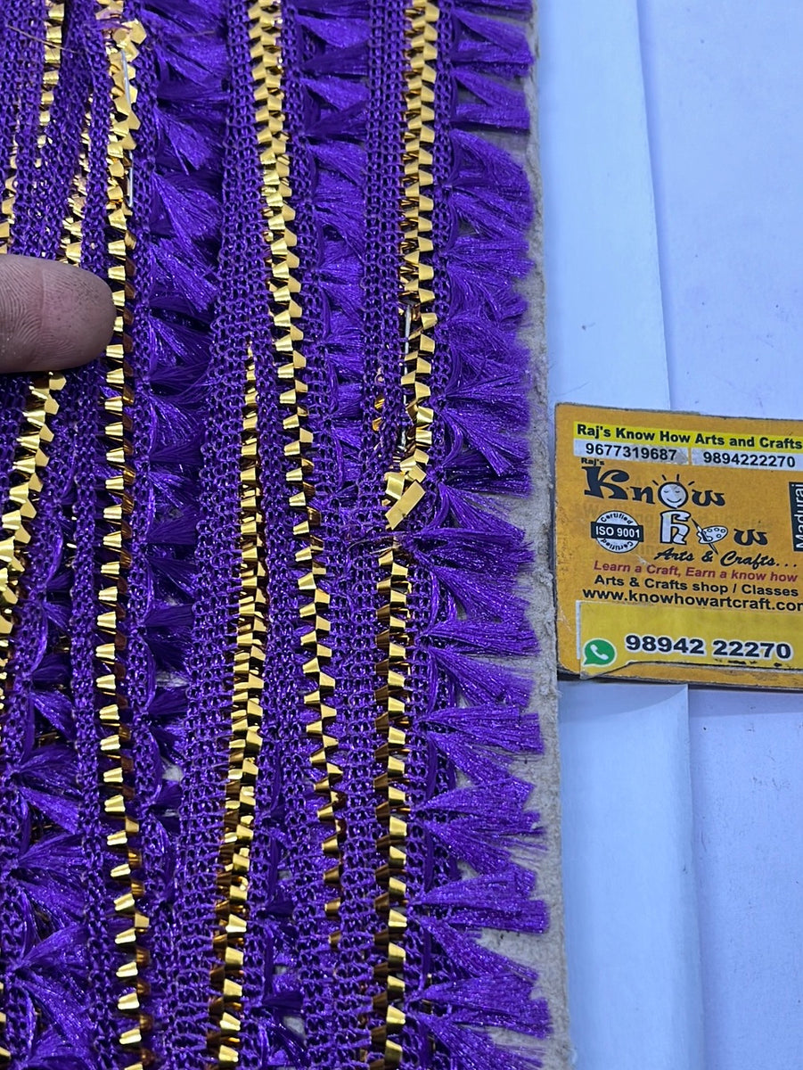 Violet golden punch lace - 1 packet in a pack – KnowHowArtCraft