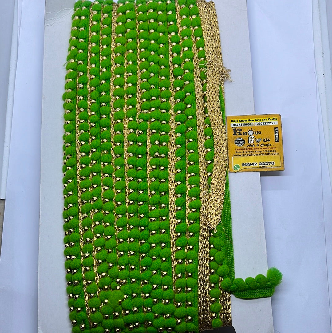 Bright green golden stone lace - 1 meter – KnowHowArtCraft