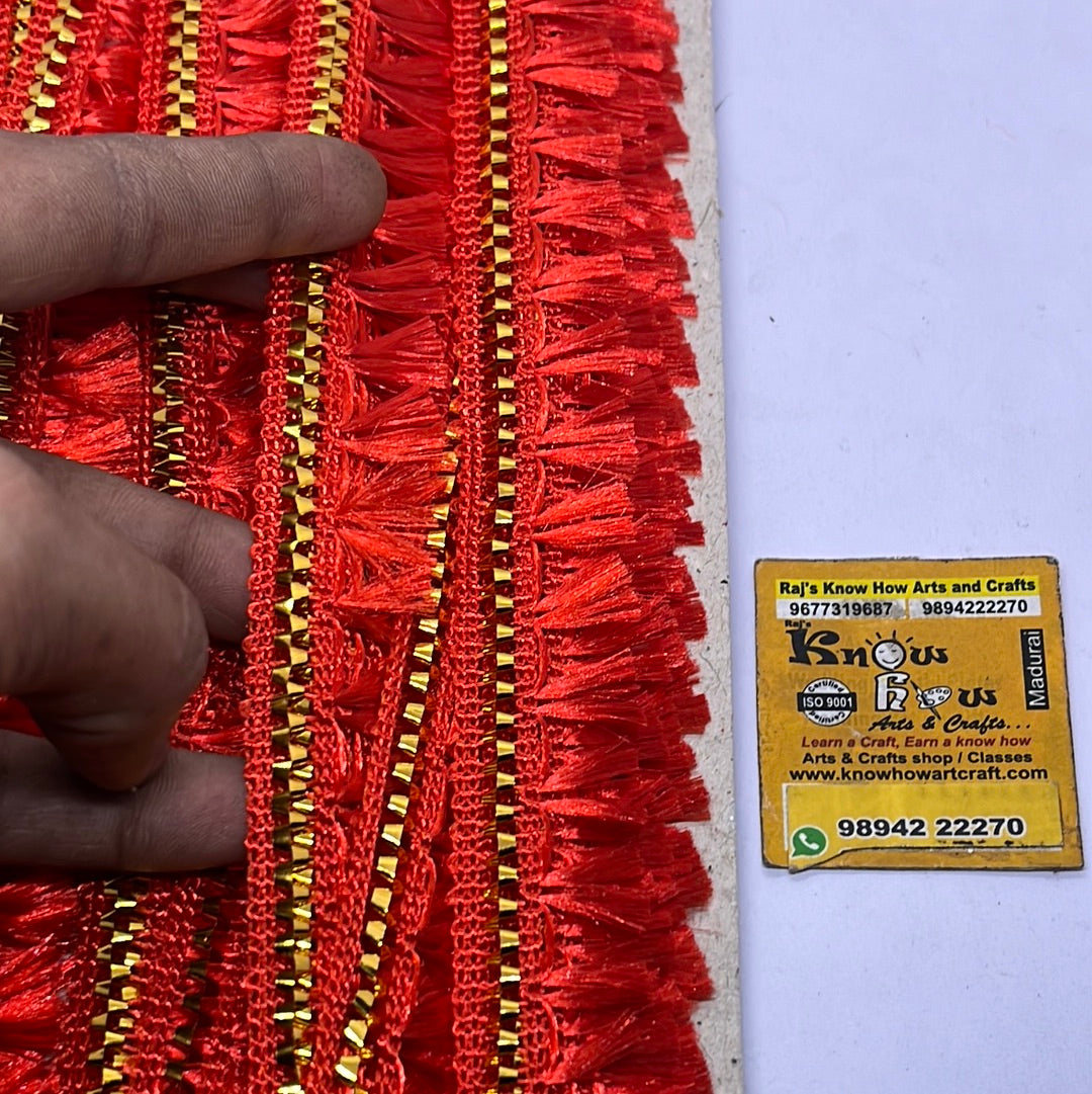 Red golden punch lace - 5 metre in a pack – KnowHowArtCraft