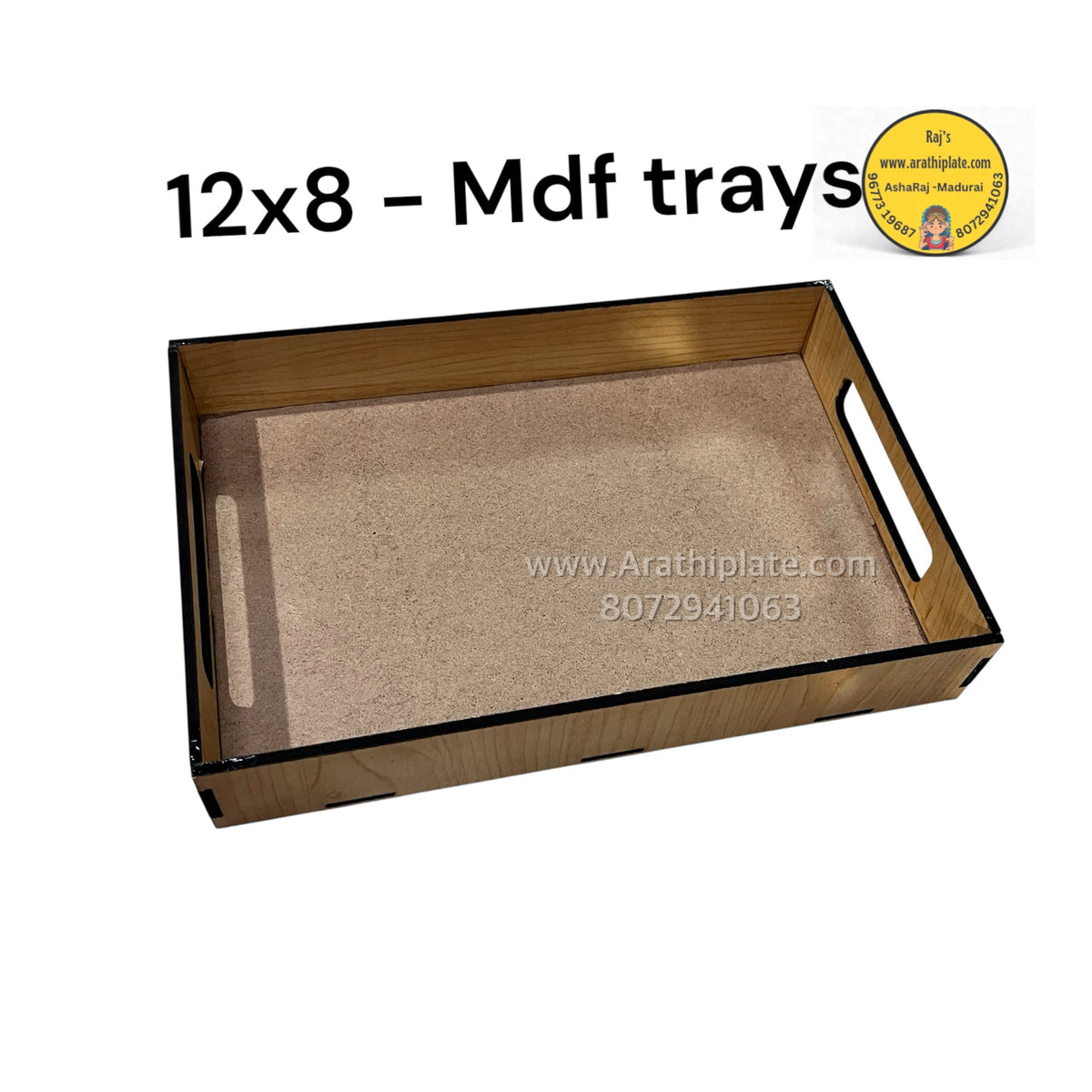 Wooden Tray Rectangle 12x8 – KnowHowArtCraft