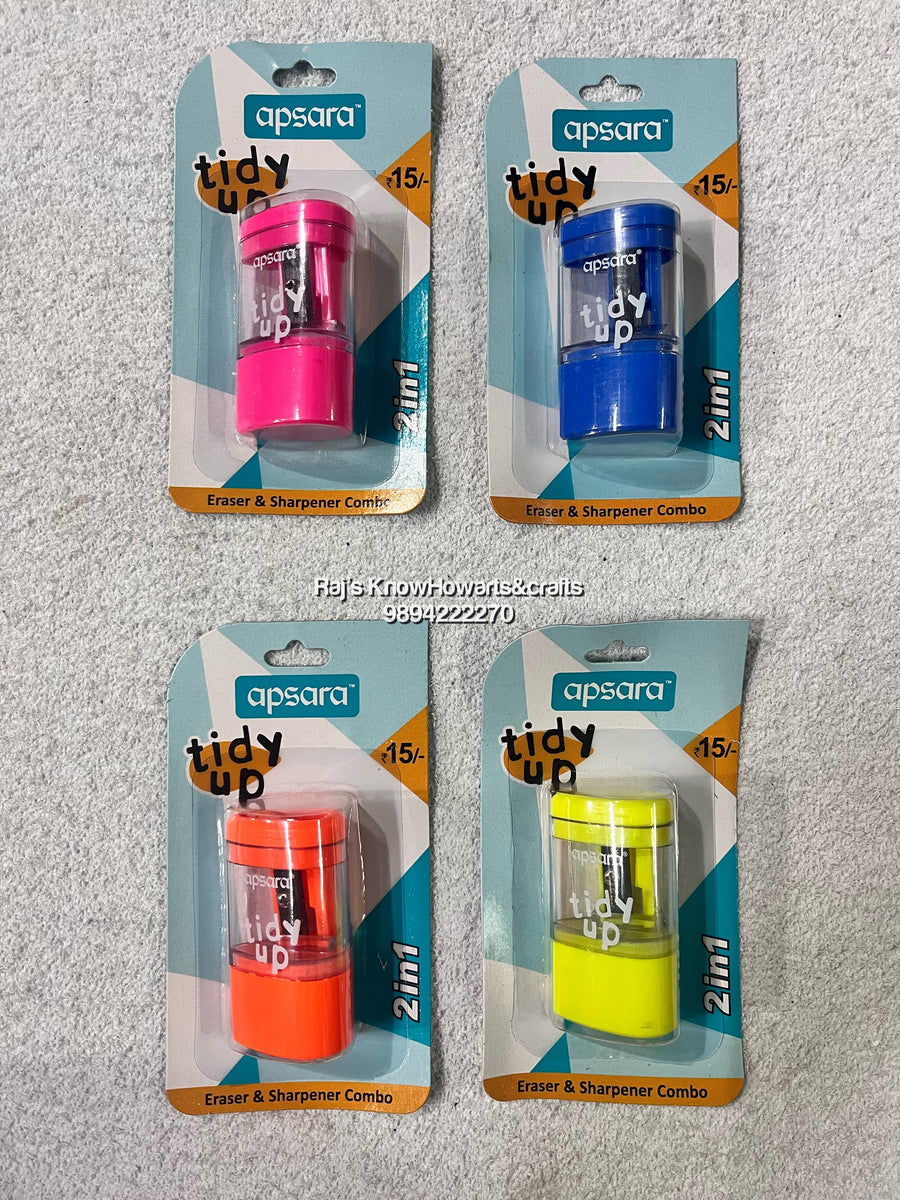 Apsara Tidy up Eraser & sharpener 2 in 1 - 1 pc – KnowHowArtCraft