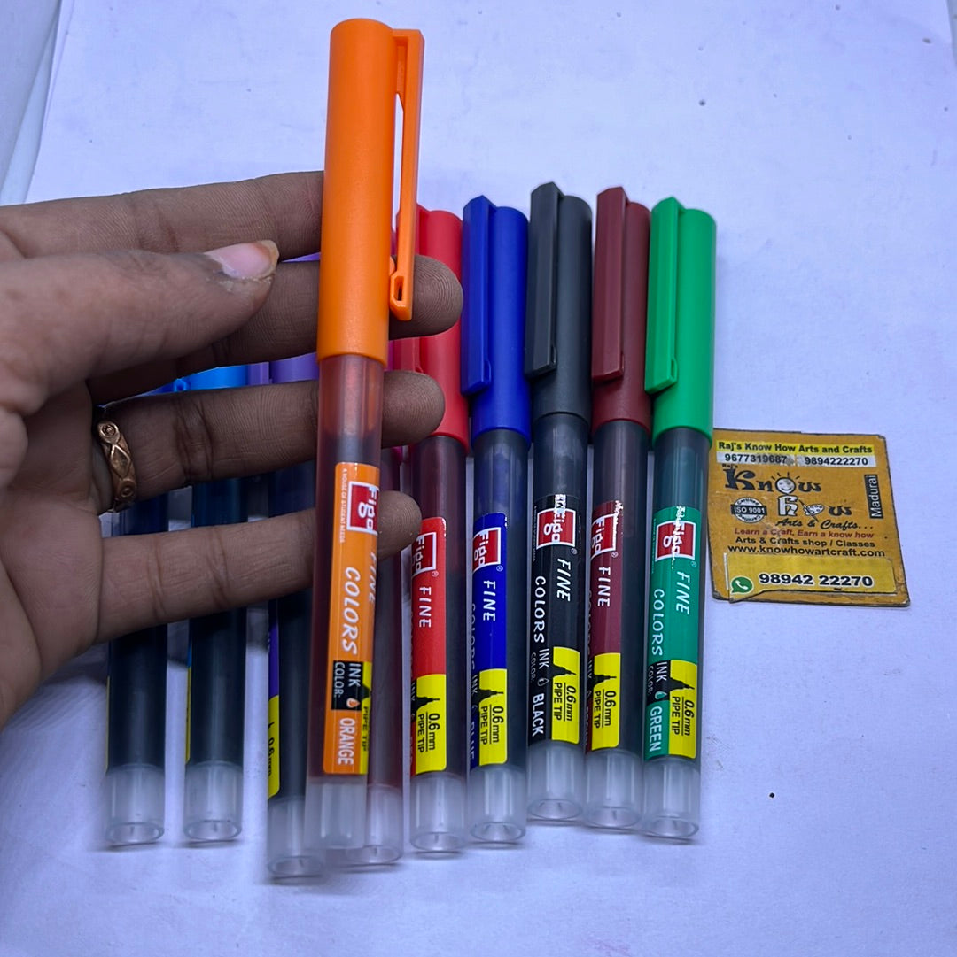 Figo Fine multi colour pen 0.6mm 10 nos – KnowHowArtCraft