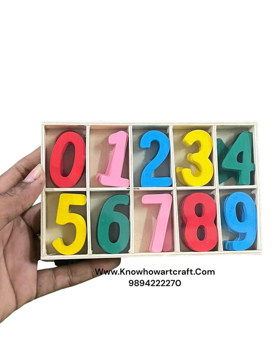Colourful Wooden numbers set – KnowHowArtCraft