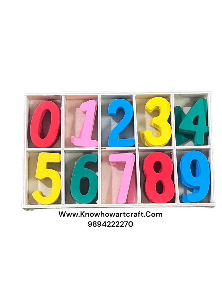 Colourful Wooden numbers set – KnowHowArtCraft