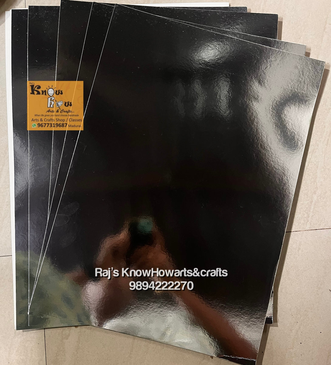 Silver mirror board A/3 10 sheets – KnowHowArtCraft