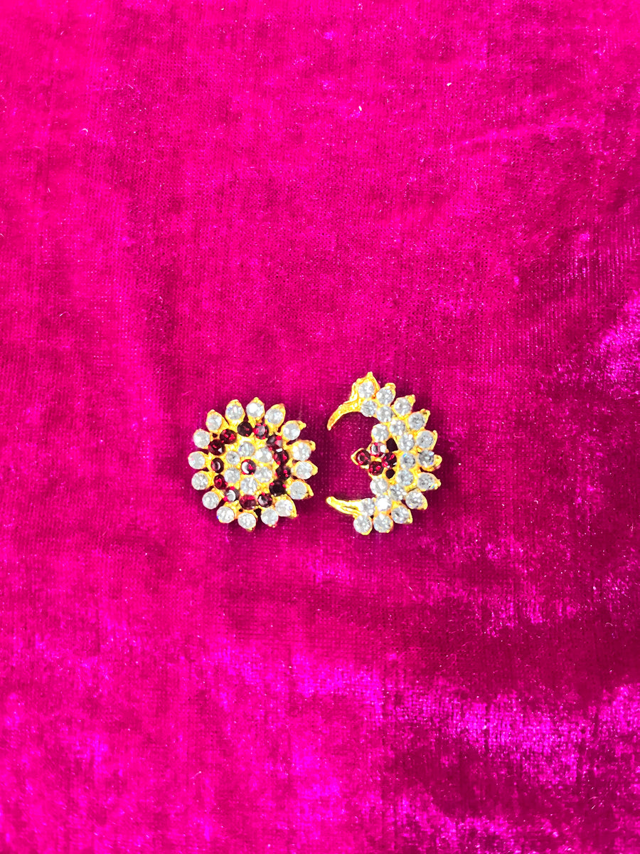 Chandra suriya pirai colour stone fixed medium 2pc set Goddess jewelle ...