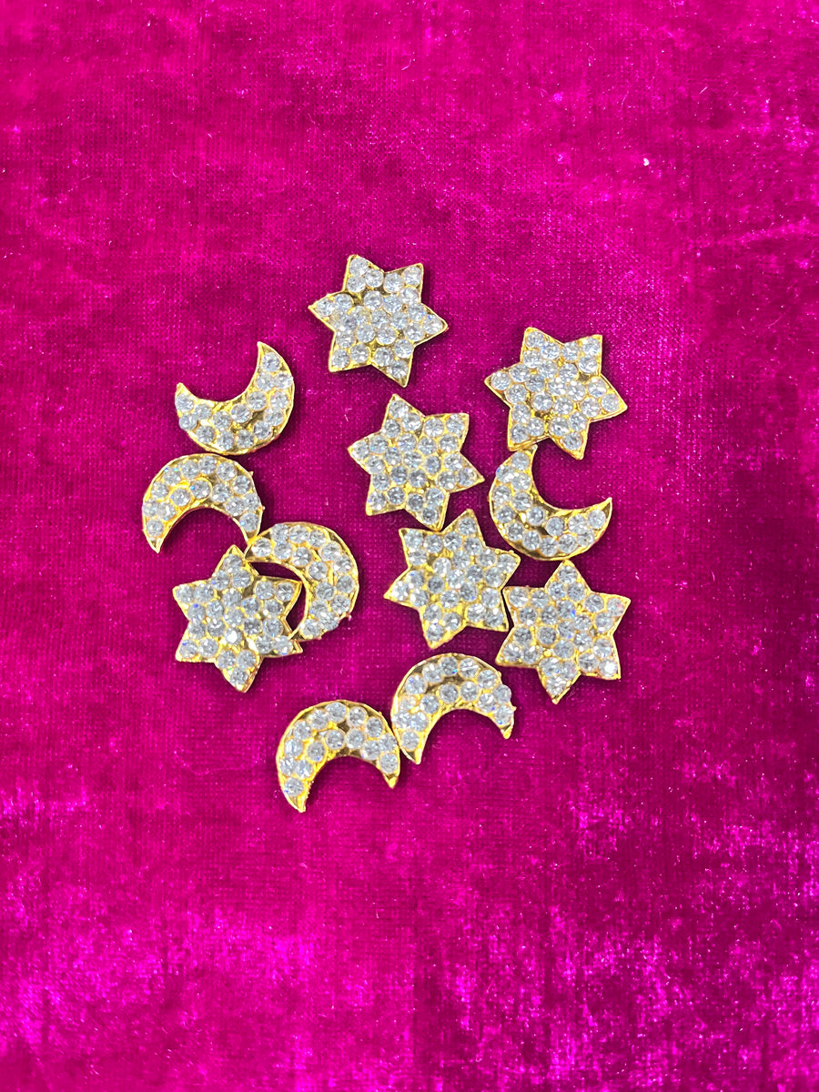 Chandra suriya pirai colour stone fixed small 2pc set Goddess jeweller ...