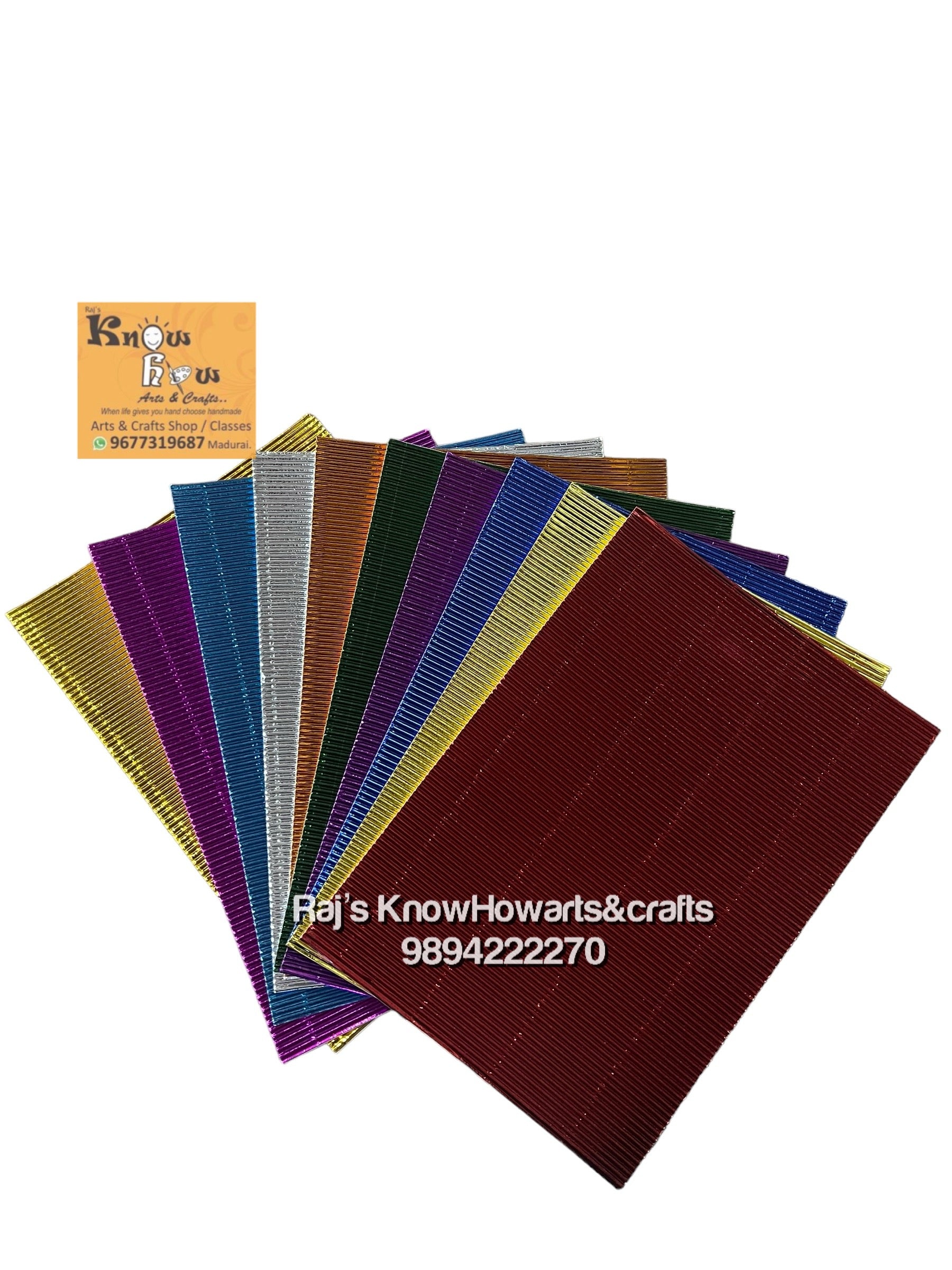 Corrugated paper multi metallic cardboard 10 colors – KnowHowArtCraft