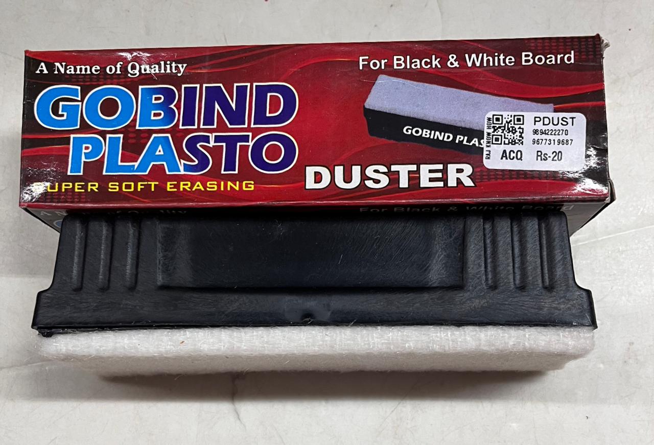 Gobind Plastic Duster Black & White Board Duster - PDUST – KnowHowArtCraft