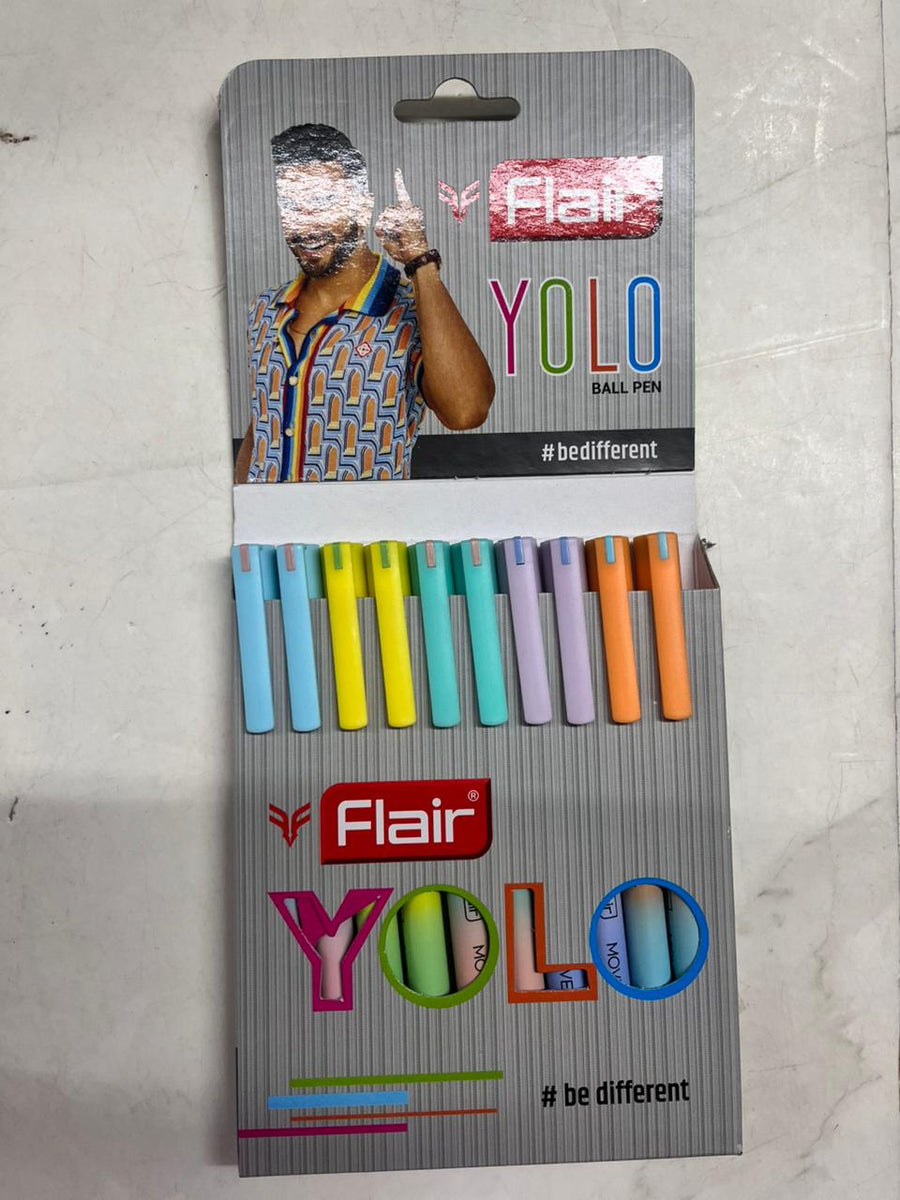 Flair yolo ball pen blue 10 piece in a pack – KnowHowArtCraft
