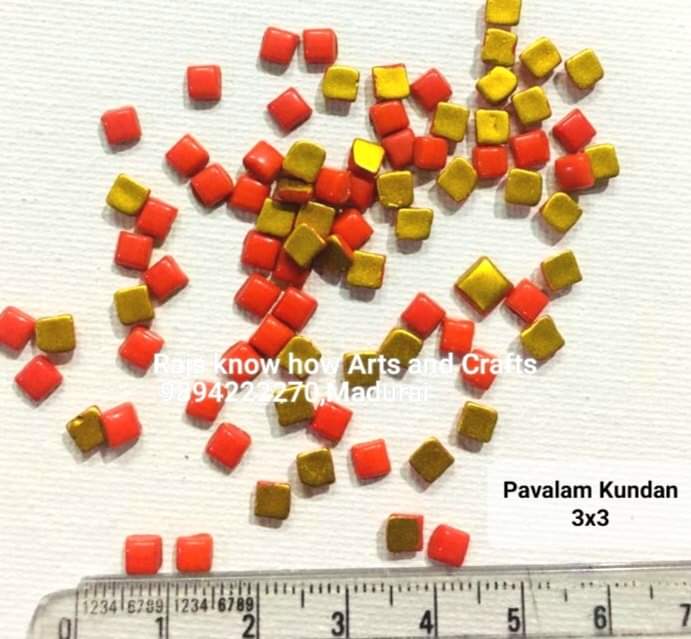 Square Pavalam Coral stones 3x3-100 stones – KnowHowArtCraft