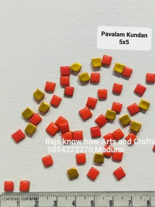 Square Pavalam Coral stones 5x5-100 stones – KnowHowArtCraft