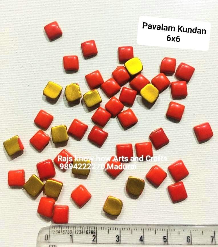 Square Pavalam Coral stones 6x6-100 stones pack – KnowHowArtCraft