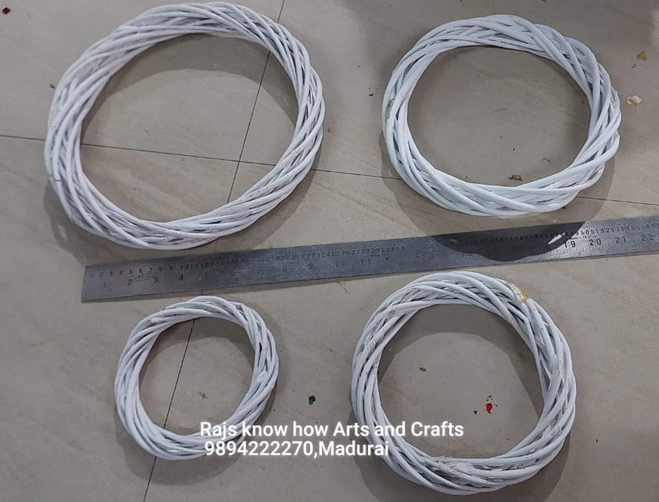 White colour bamboo wreath – KnowHowArtCraft