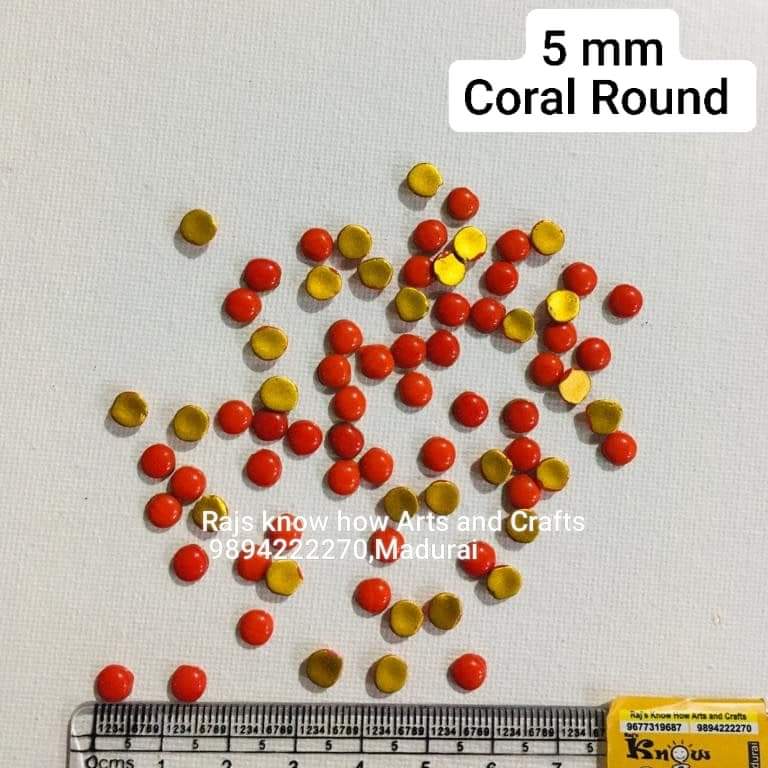 Round Pavalam Coral stone- 100 stone pack – KnowHowArtCraft
