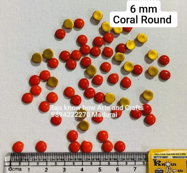 Round Pavalam Coral stone- 100 stone pack – KnowHowArtCraft