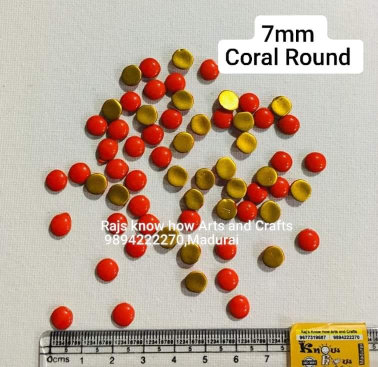 Round Pavalam Coral stone- 100 stone pack – KnowHowArtCraft