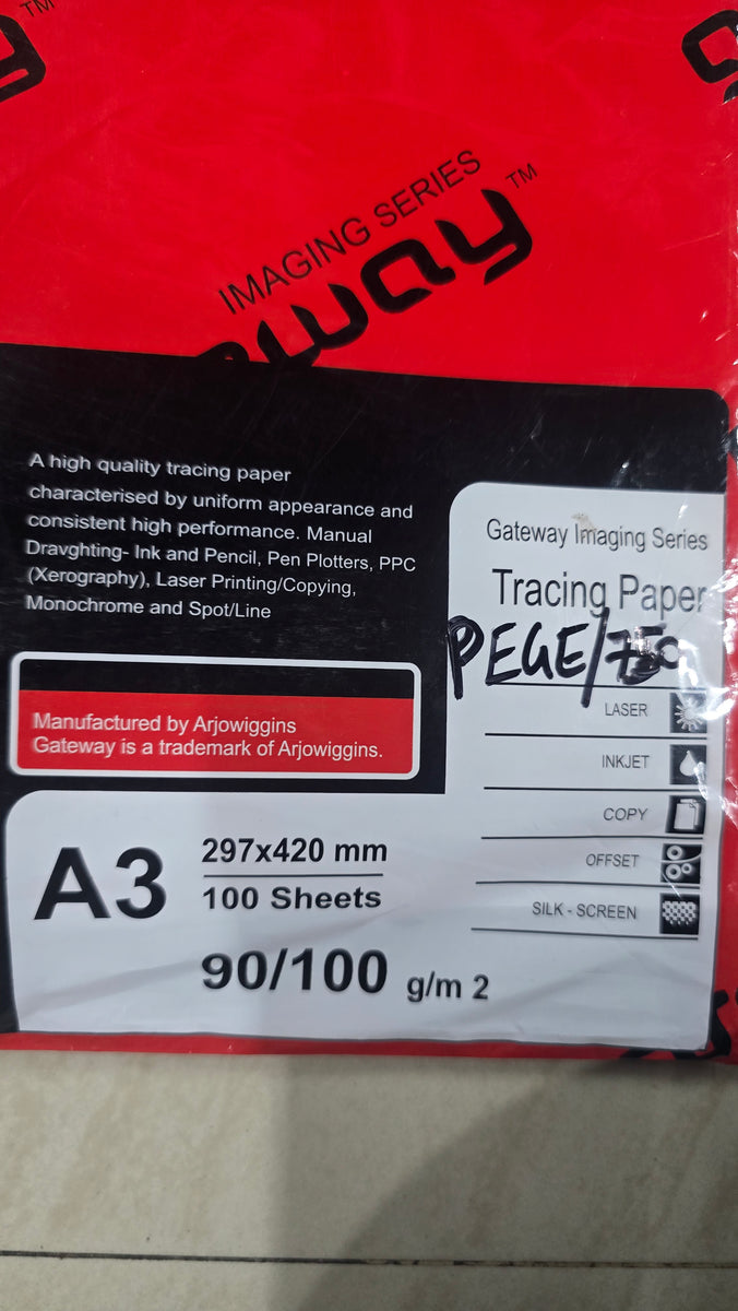 Tracing paper gateway A3 sheets 100sheets whole sale pack-A3TRWH ...