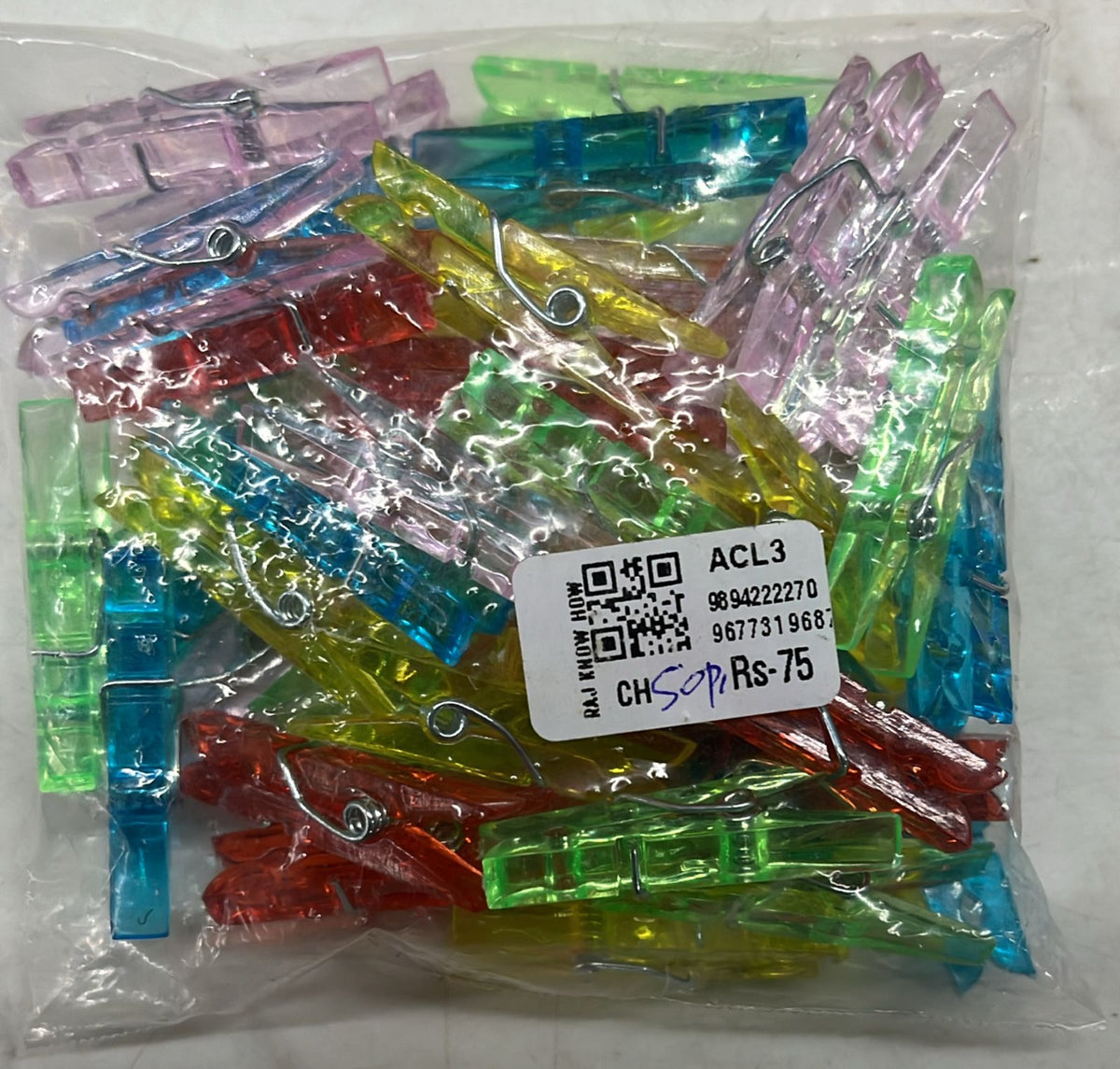 Acrylic clip 3cm- 50 pieces pack – KnowHowArtCraft