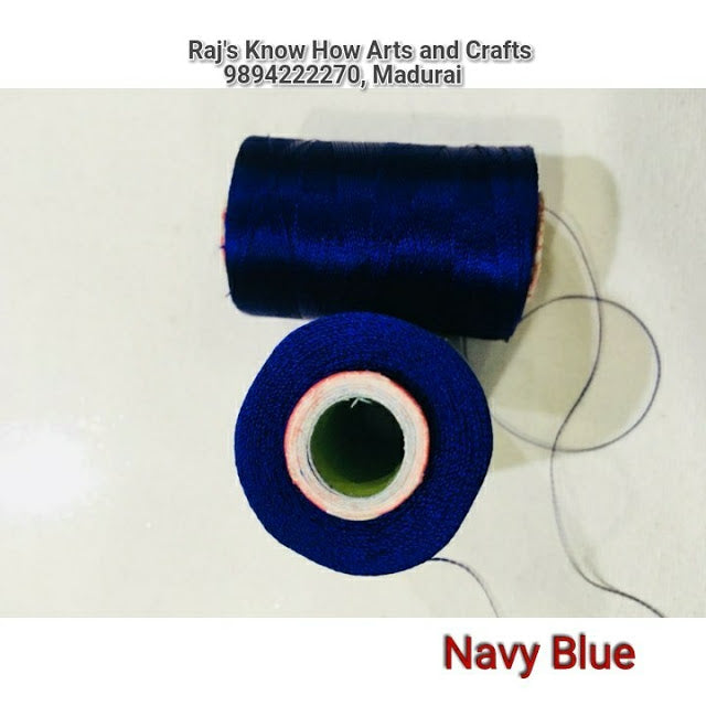 Silk Thread Navy Blue-1 Roll – KnowHowArtCraft